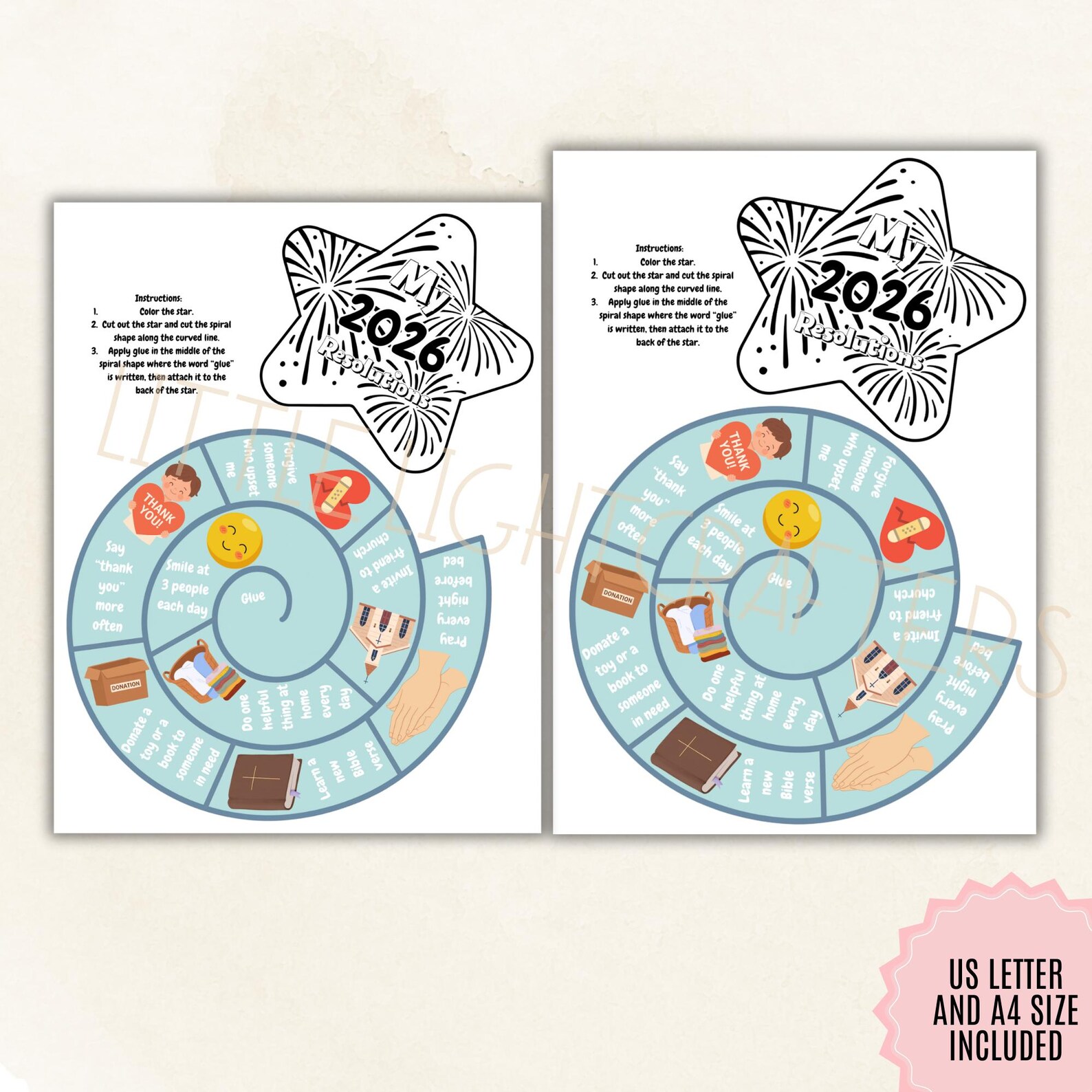 New Year Resolutions Spiral Craft, Christian Kids New Year Resolutions ...