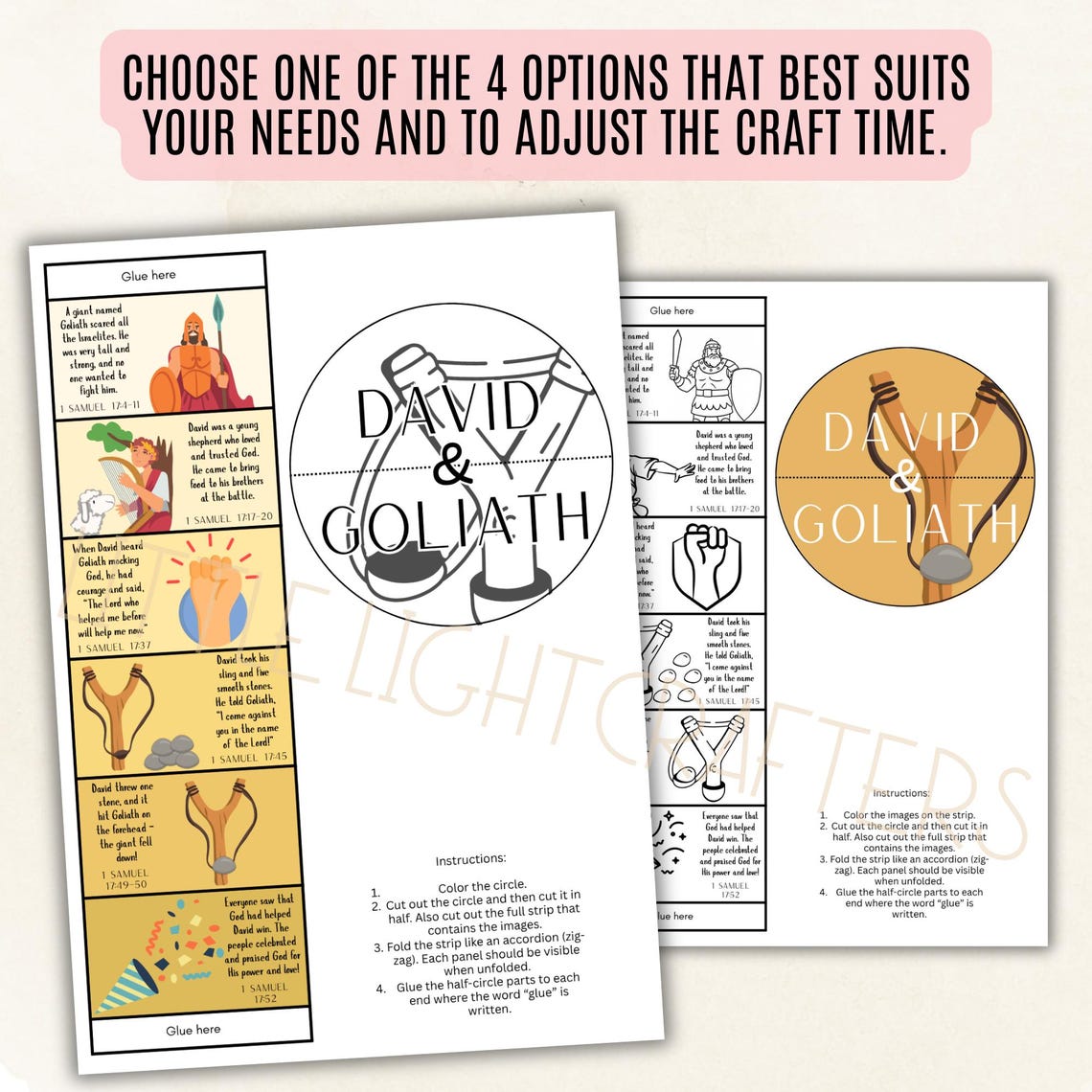 David and Goliath Folding Surprise Craft, David and Goliath Story for ...