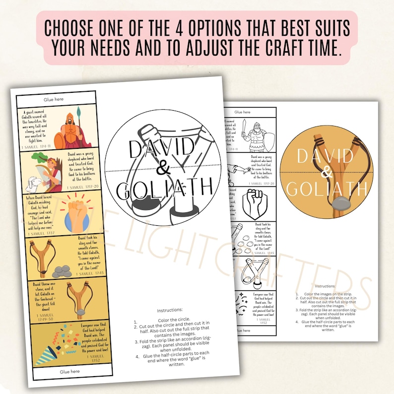 David and Goliath Folding Surprise Craft, David and Goliath Story for ...