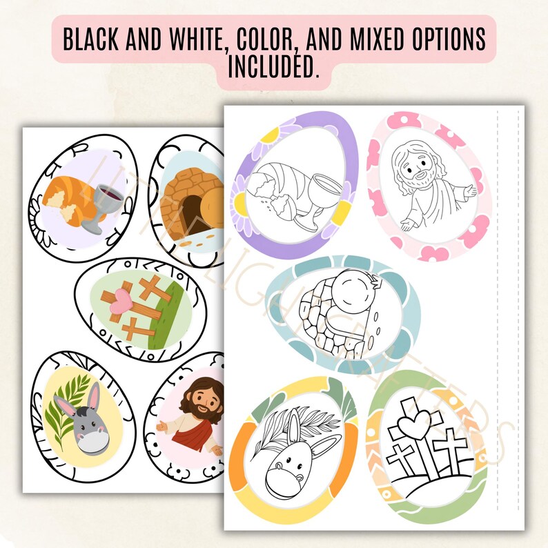 Easter Story Egg 3D Craft, Coloring Paper for Kids, Bible Printable ...