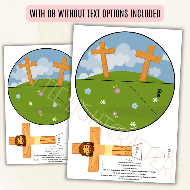 Crucifixion 3D Scene Craft, Holy Week for Kids, Bible Printable ...