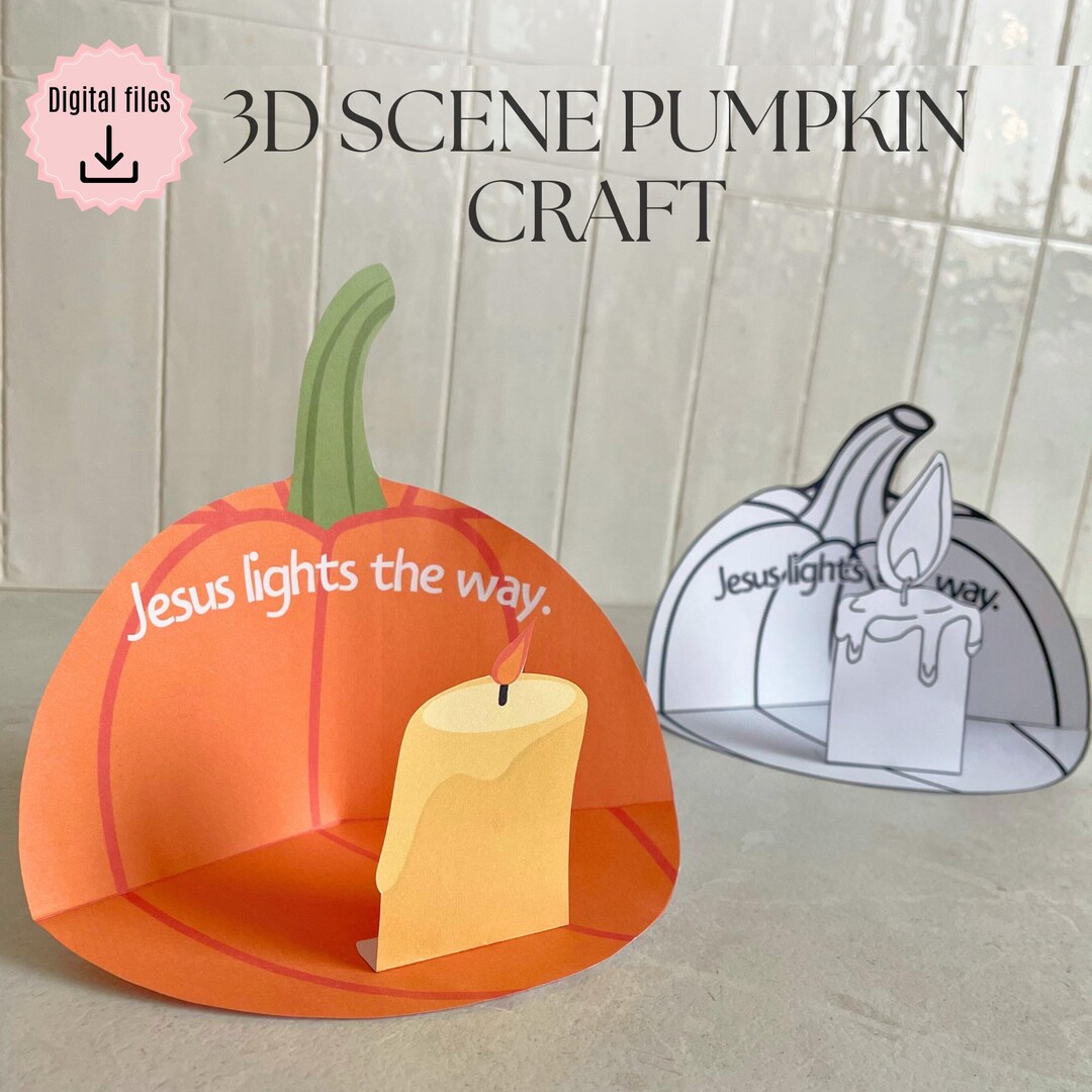 Thanksgiving Pumpkin Craft, Jesus Lights the Way Pumpkin Craft, Bible ...