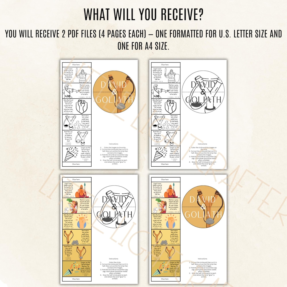 David and Goliath Folding Surprise Craft, David and Goliath Story for ...
