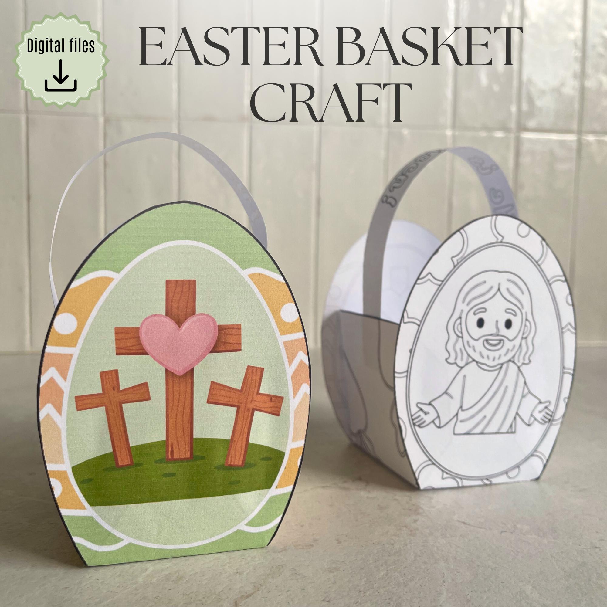 Easter Egg Basket Craft, Holy Week Story for Kids, Bible Printable ...