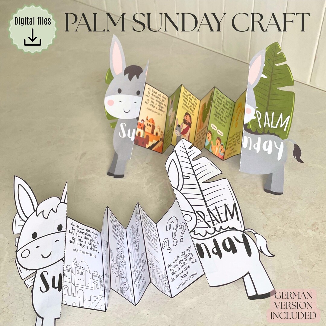 Palm Sunday Folding Surprise Craft, Holy Week Story for Kids, Bible ...