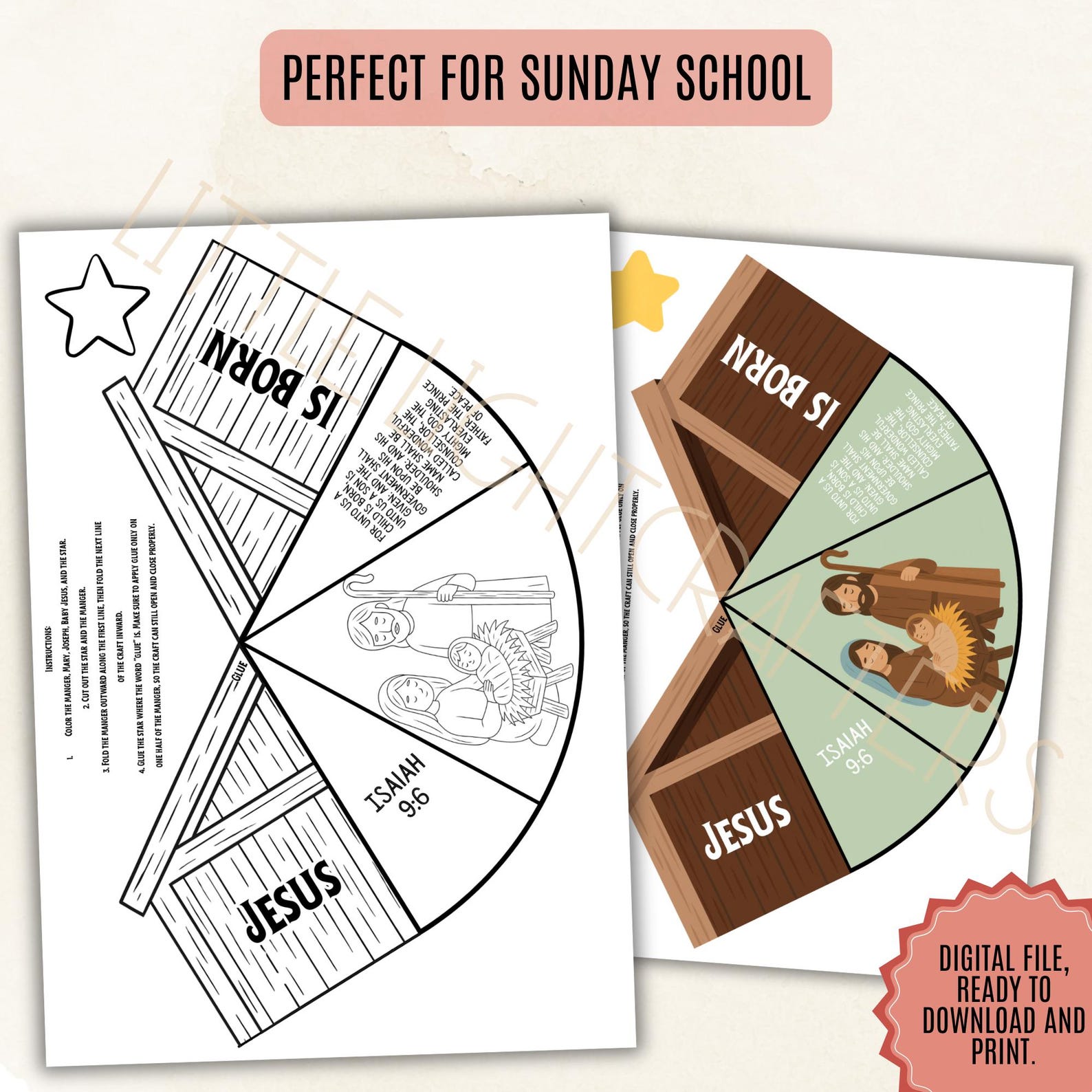 Nativity Manger Folding Surprise Craft, Christmas Story for Kids ...