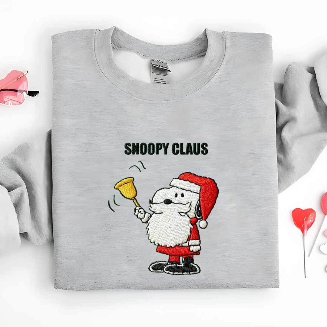 Snoopy Claus Ringing Bell Christmas Embroidery Design, Peanuts Holiday ...