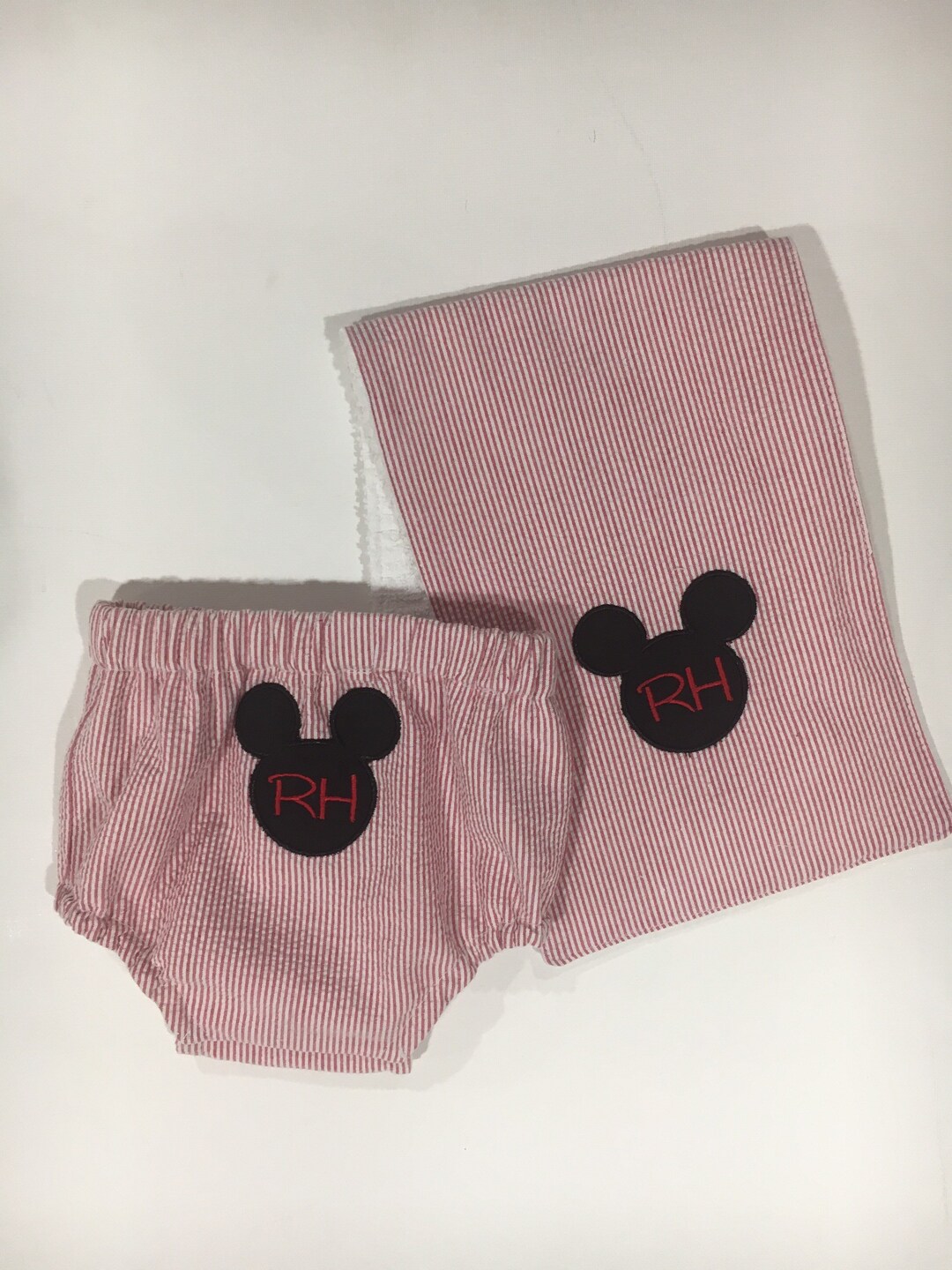 Diaper Cover & Burp Cloth Set, Mickey Mouse, Disney, Baby Shower Set ...