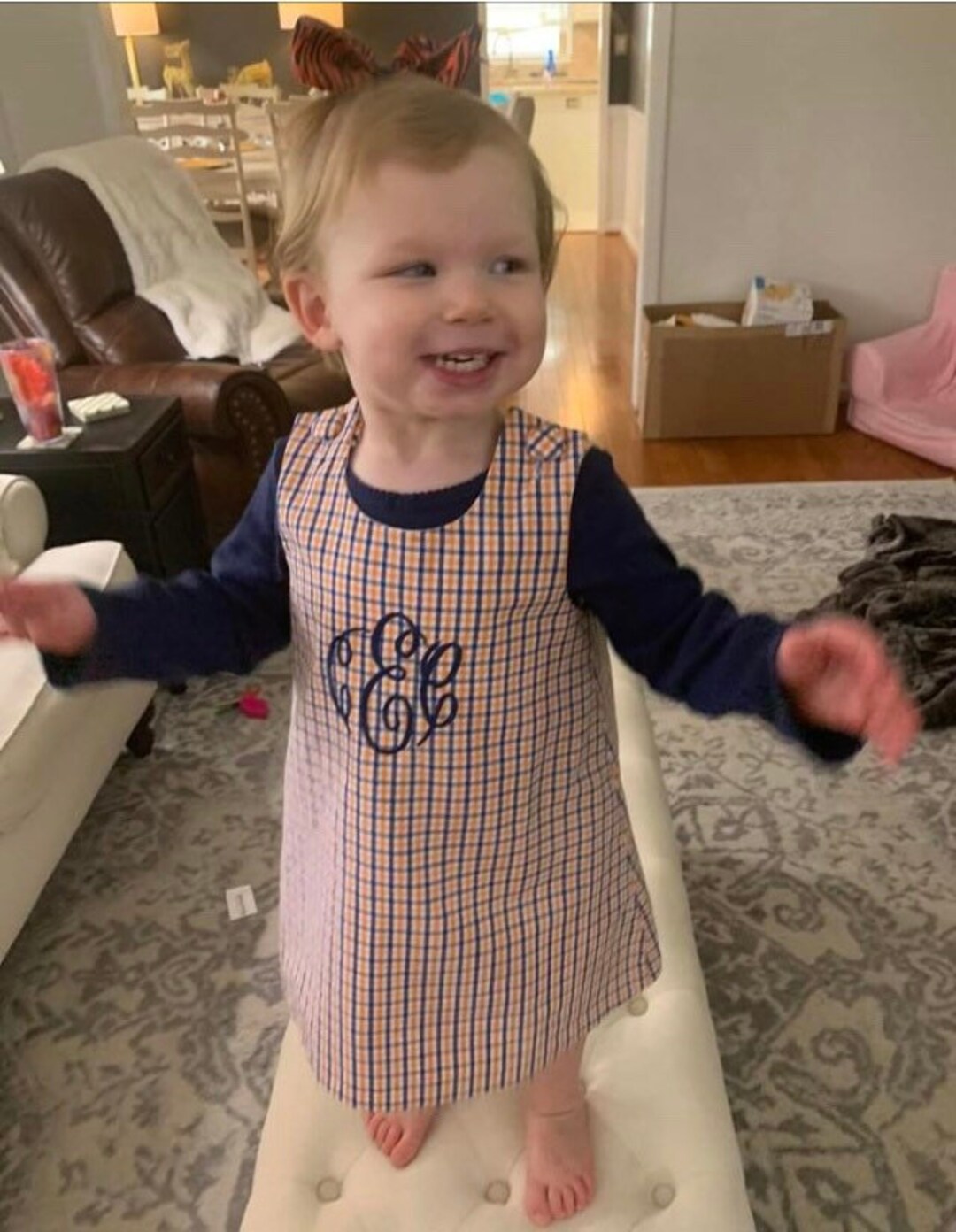 Blue and Orange Game Day Dress for Little Girls - Etsy