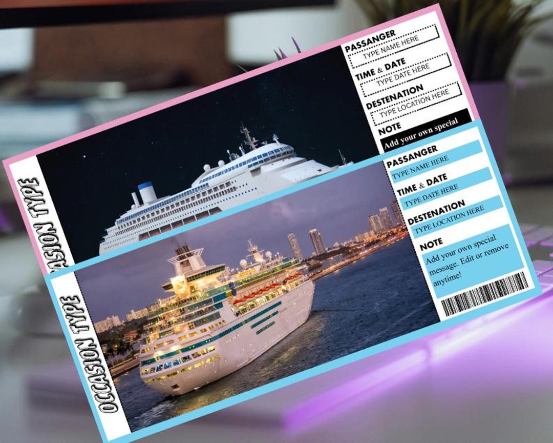 Editable Cruise Ticket Template, Canva Boarding Pass, Surprise Cruise ...