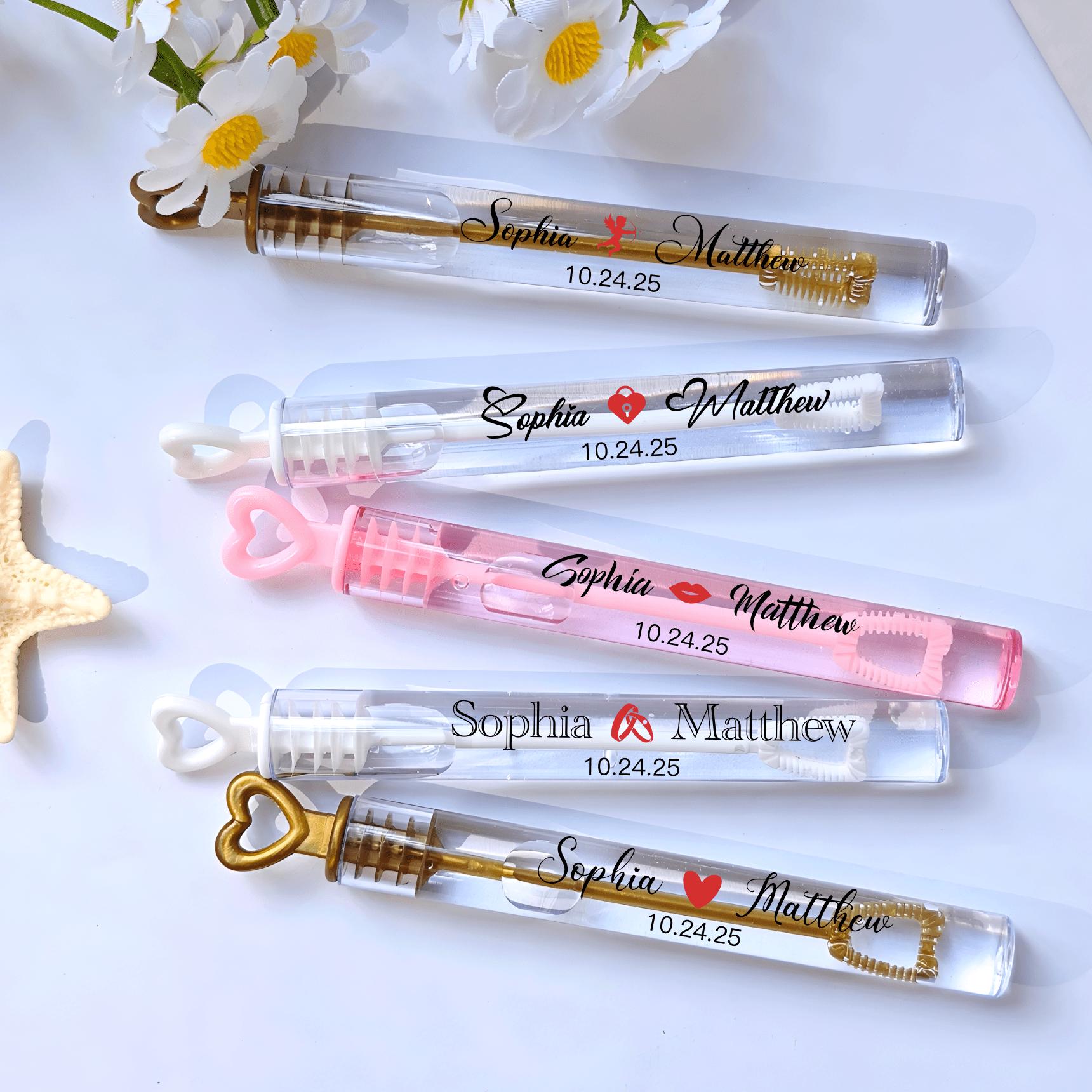 Custom Wedding Bubbles, Personalized Wedding Bubble Labels, White ...