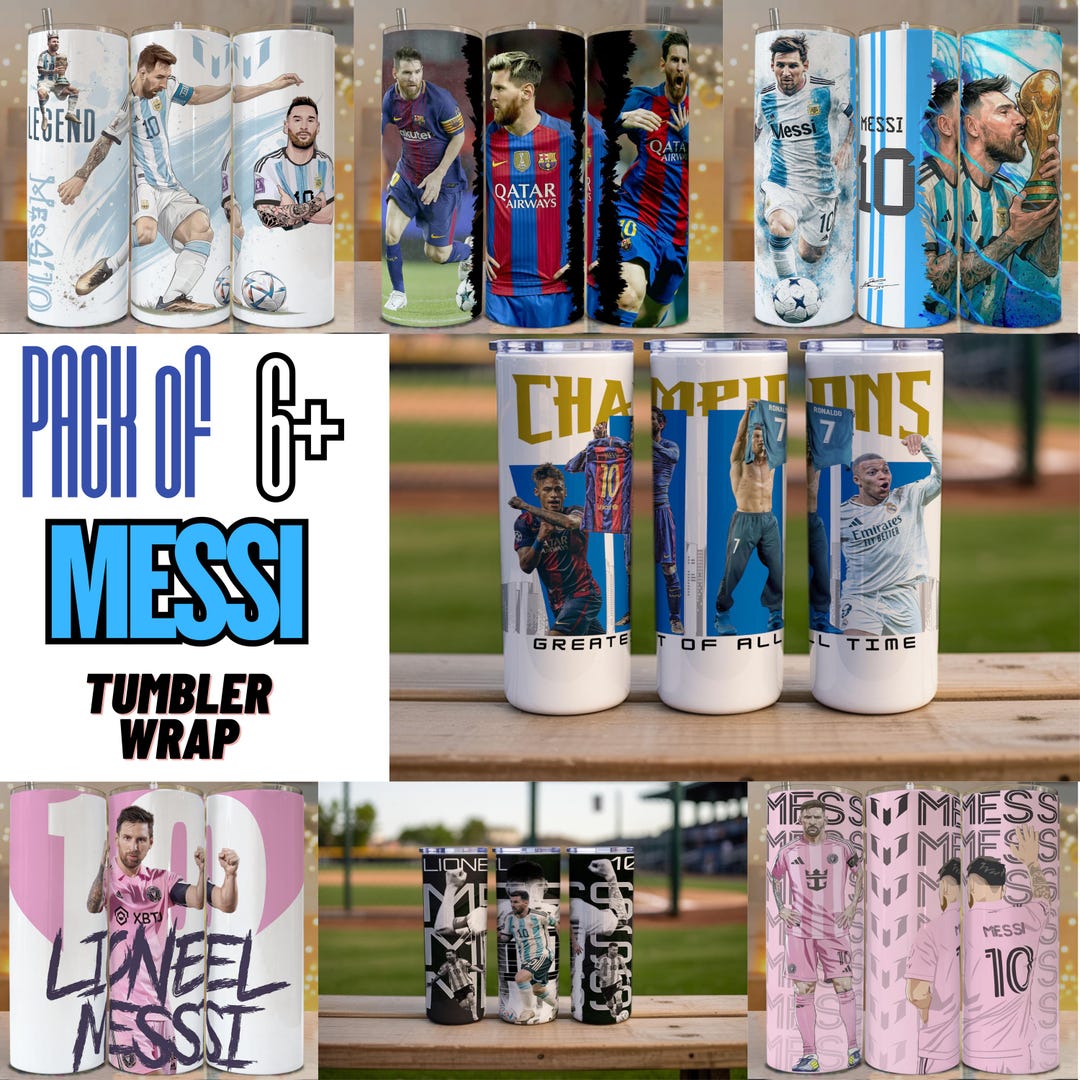 6+ Soccer Legend Tumbler Wrap PNG Bundle | Fan-inspired Cartoon Sports ...