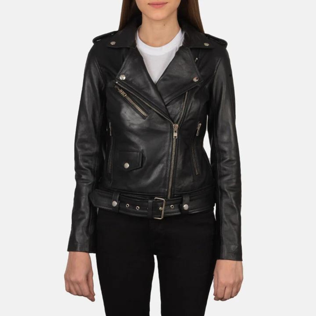 Alison Black Leather Biker Jacket –women’s Premium Lambskin Motorcycle ...