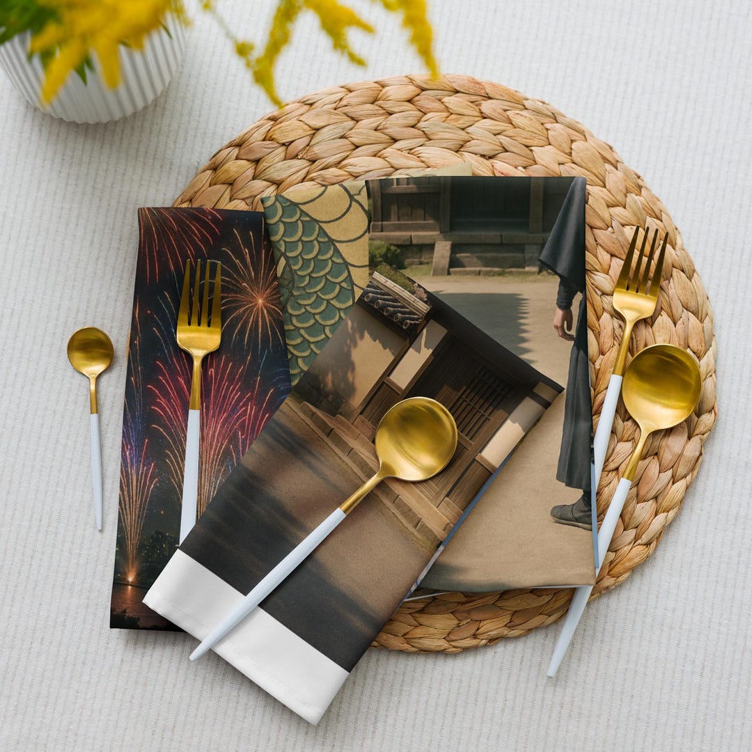 Traditional Japanese Napkin Set - Etsy