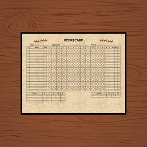 Printable Baseball Scorecard – Vintage Parchment Template, 12 Inning ...