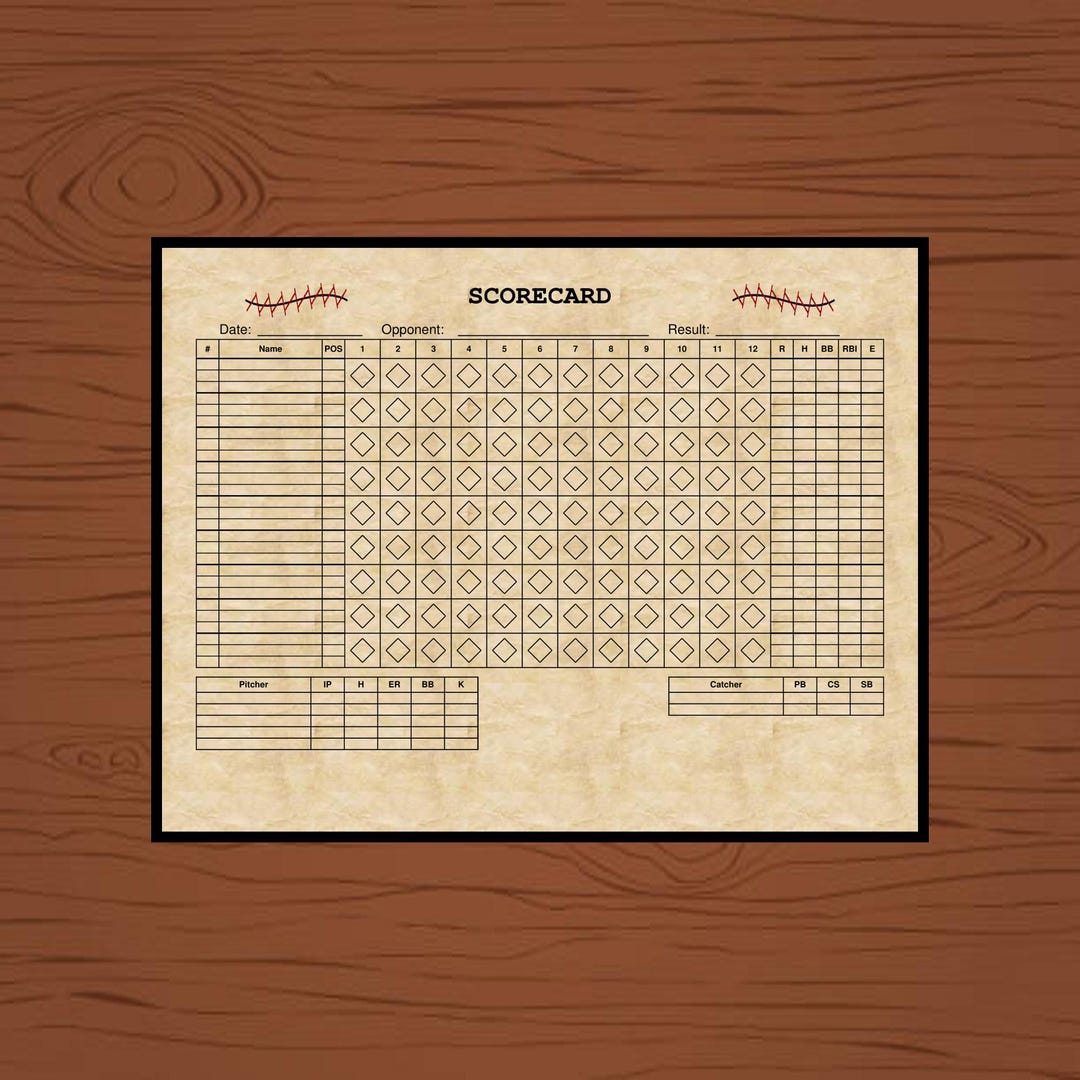 2-pack -baseball Scorecard Printable – Classic White & Vintage ...