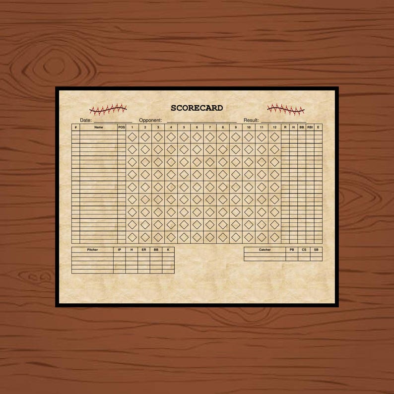 2-pack -baseball Scorecard Printable – Classic White & Vintage ...