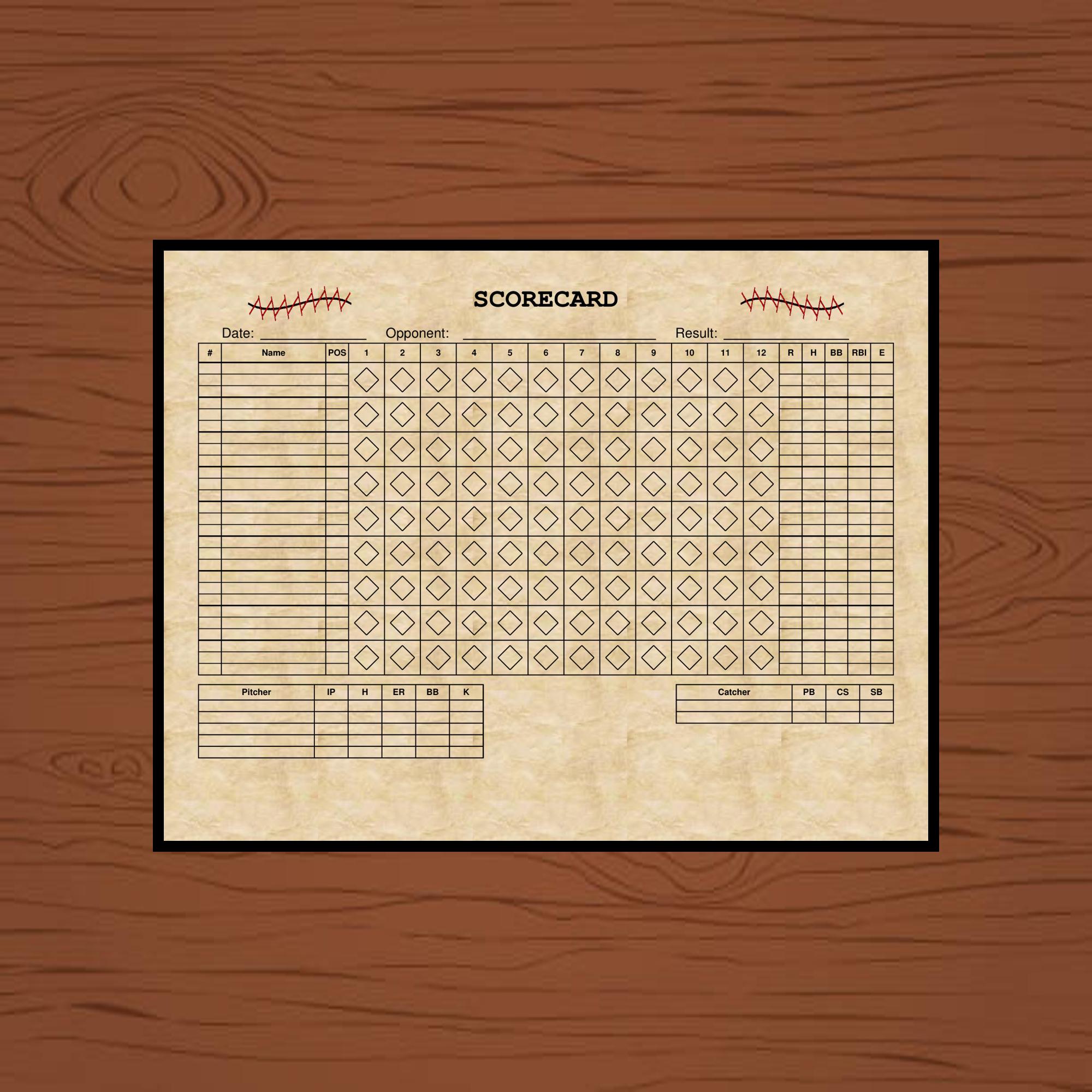 2-pack -baseball Scorecard Printable – Classic White & Vintage ...