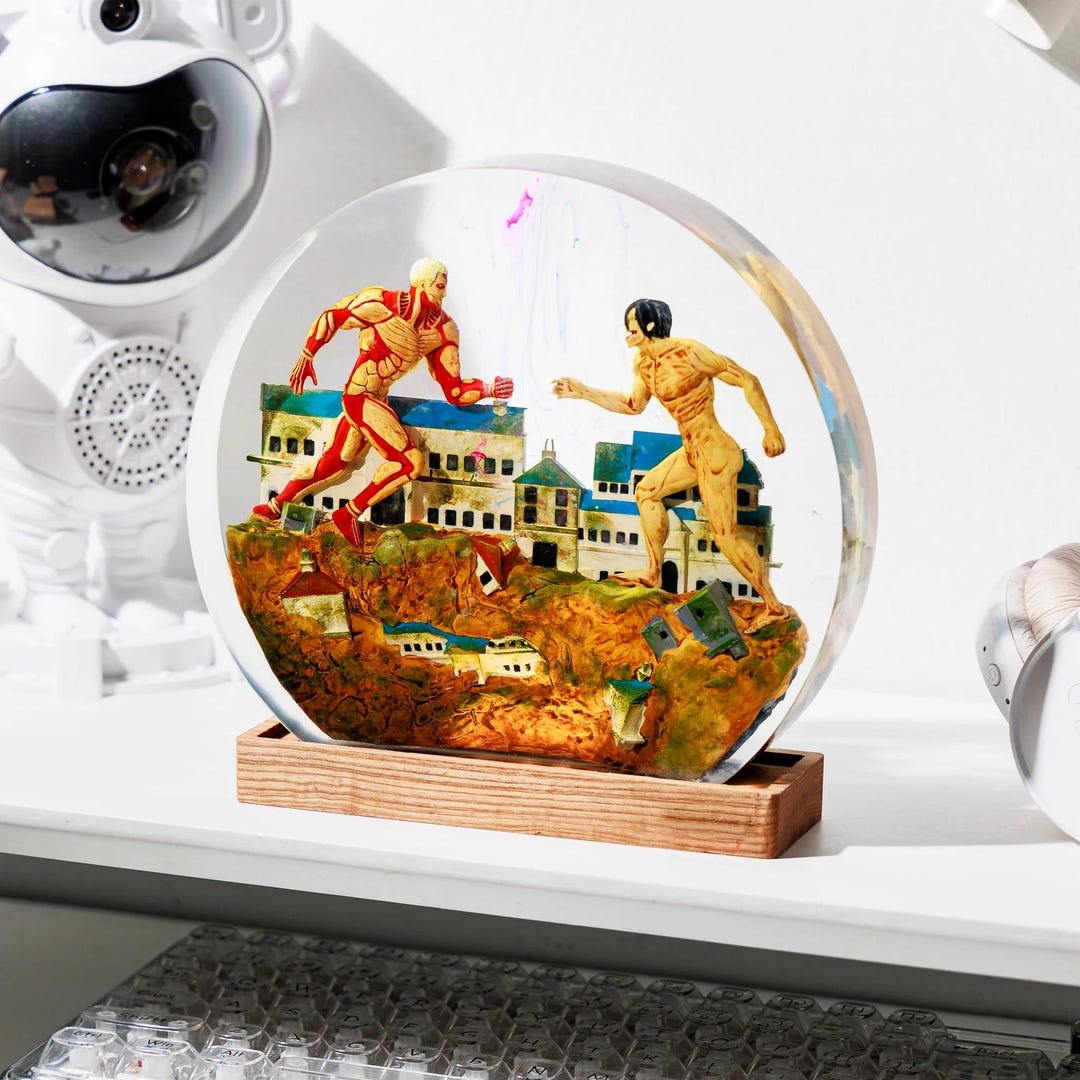 Ti.t.a.n Att.ack Resin Lamp, Epoxy Lamp, Custom Night Light ...