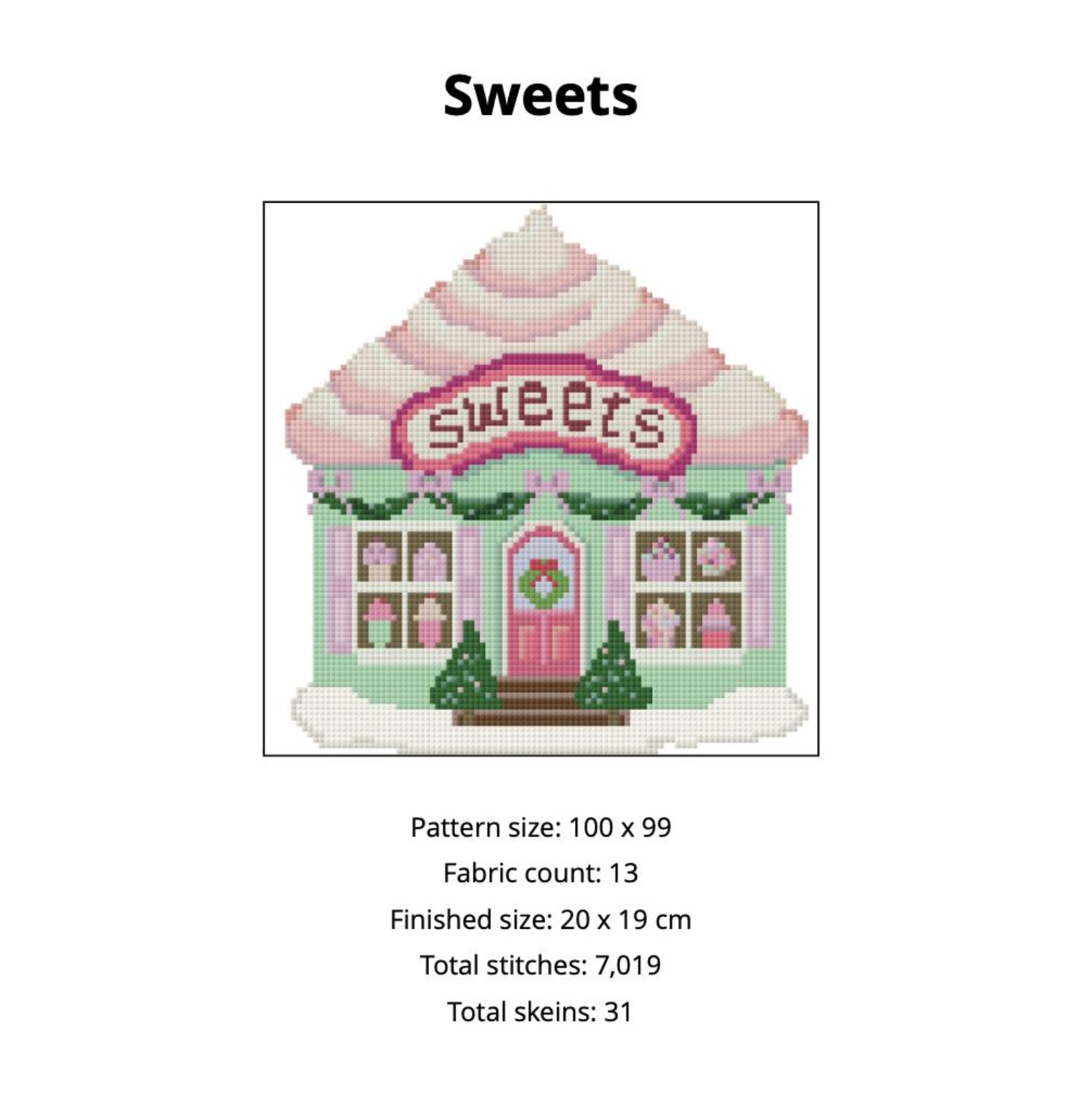 Candy Shop Needlepoint Pattern PDF & Stitchly File • 100x99 Stitch ...
