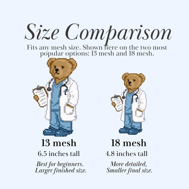 Doctor Polo Bear Needlepoint Chart PDF | Preppy Teddy Bear Doctor ...