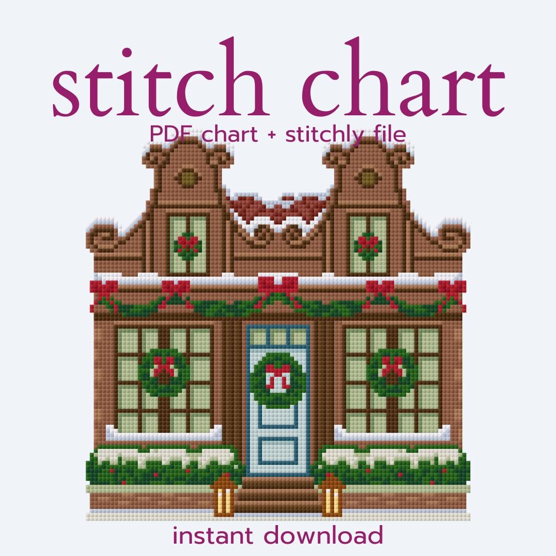 Christmas House Needlepoint Pattern – 100x100 Chart, Winter Dutch ...