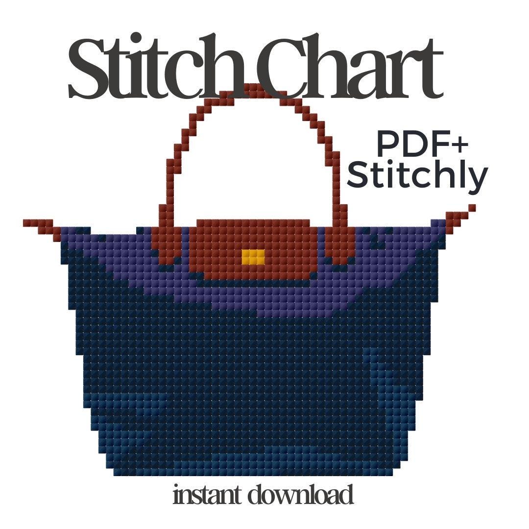 Tote Bag Needlepoint Ornament Chart Preppy Handbag Cross Stitch Pattern ...