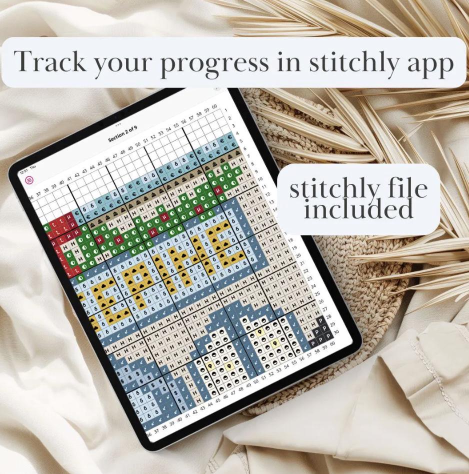 2-colour Needlepoint Alphabet Chart Bundle | A–Z Letters, Numbers ...