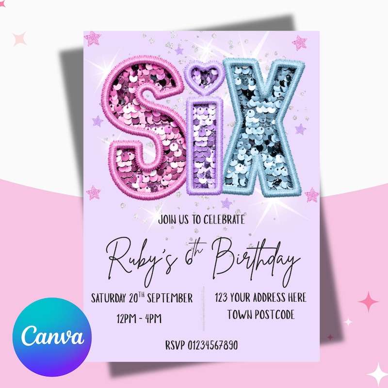 Sixth Birthday Theme Girls - Etsy UK