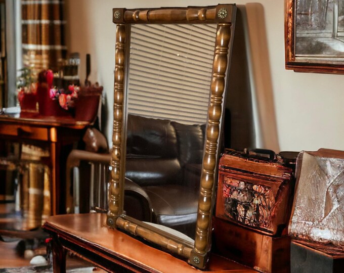 Antique Federal Empire Style Mirror, Vintage Colonial Wood Mirror ...