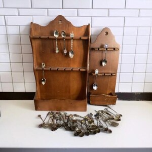 Vintage Wood Souvenir Spoon Rack, Planter Shelf, Display Shelf ...