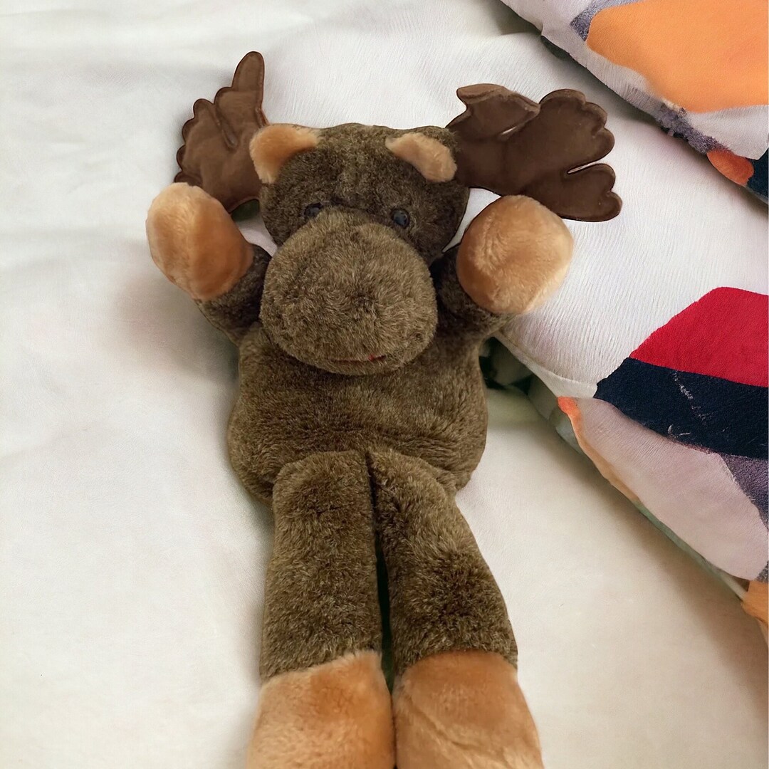Vintage Moose Plush Hand Puppet, Stuffed Animal, Brown Moose Toy - Etsy