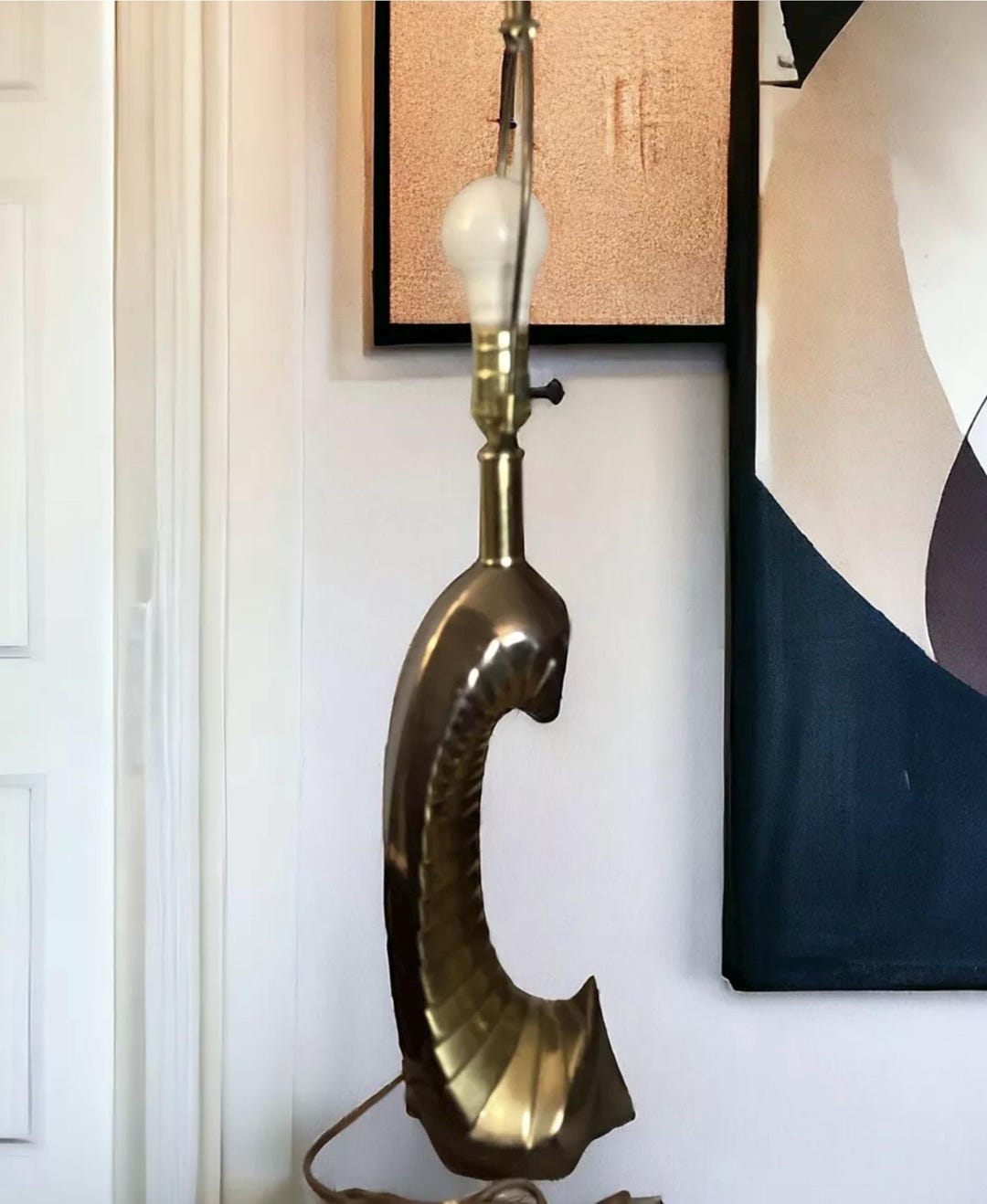 Mid Century Modern Sculptural Brass Table Lamp by Carl Falkenstein ...