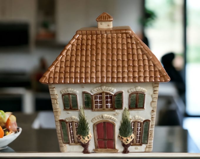 Vintage Cottage Cookie Jar, Ceramic House Cookie Jar, Village House - Etsy