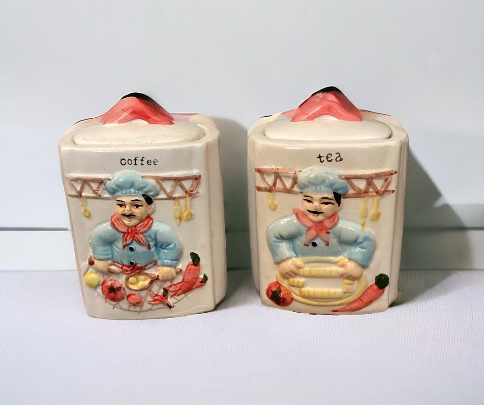 Kitchen Coffee and Tea Classic Traditional Beige "chef" Ceramic ...