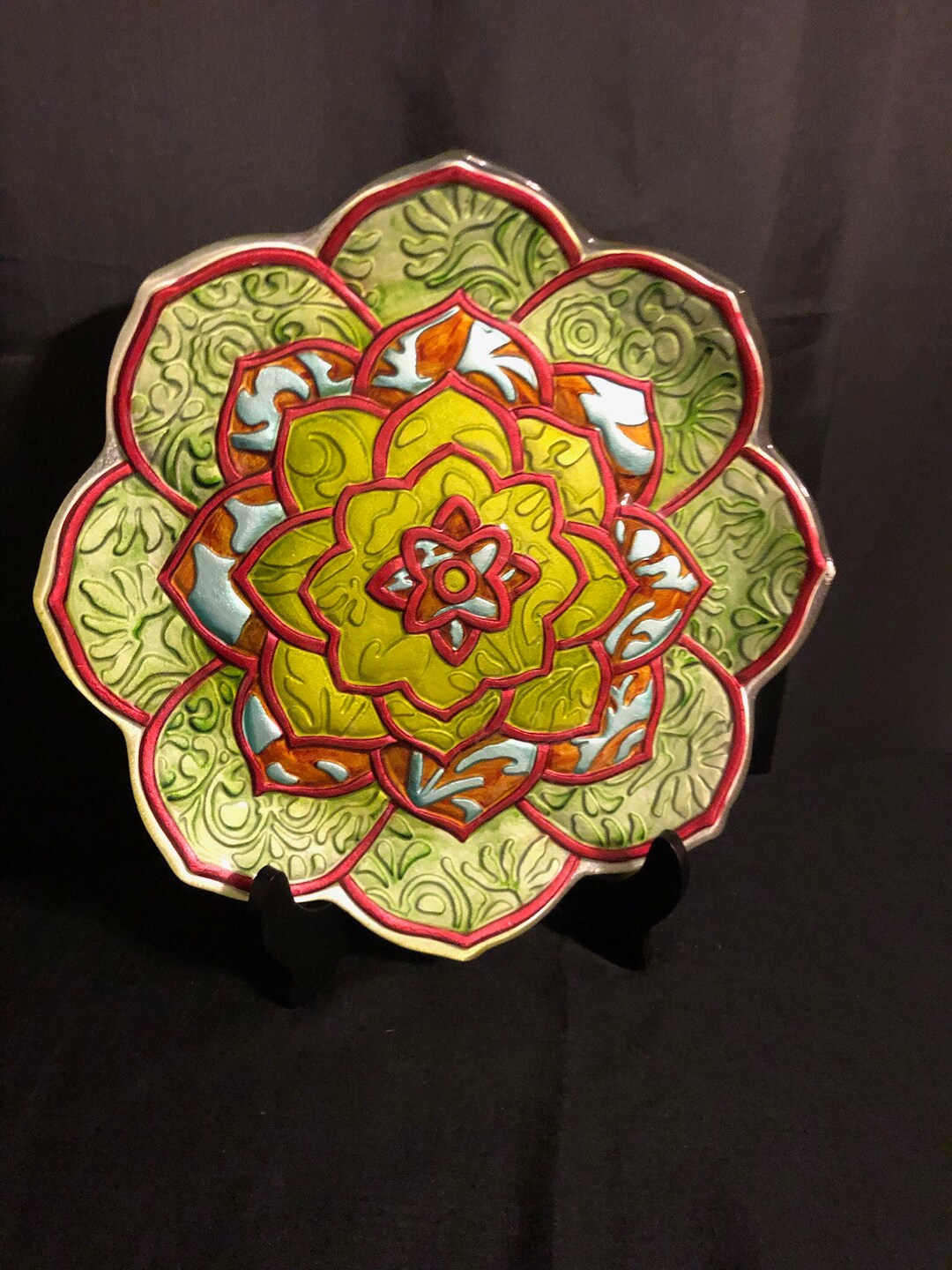 Vintage Fused Glass Tray/plate/platter, Prima Designs by Jennifer ...