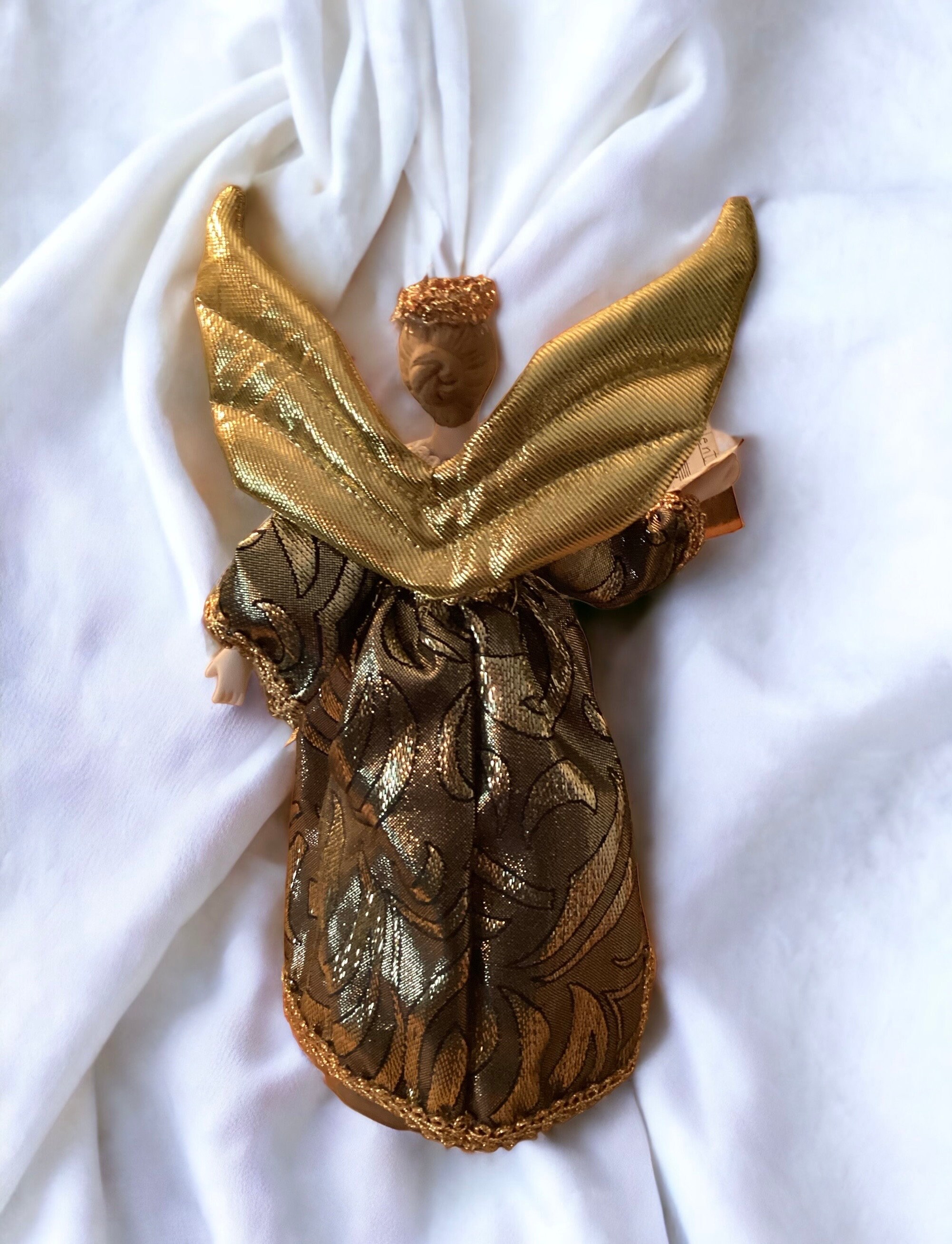 Beautiful Angel Tree Topper Metallic Gold and Green Angel - Etsy