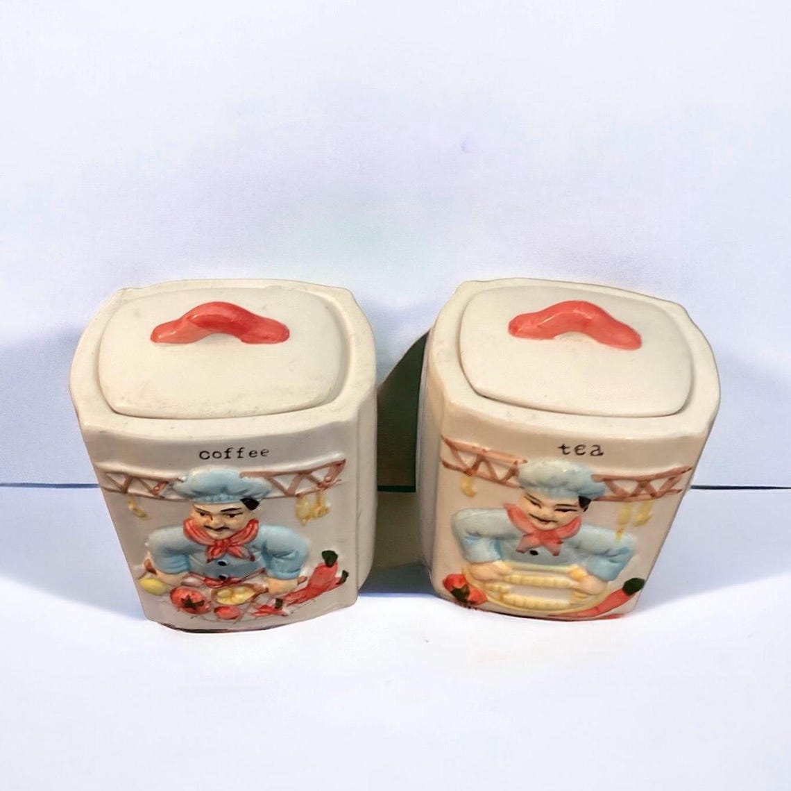 Kitchen Coffee and Tea Classic Traditional Beige "chef" Ceramic ...