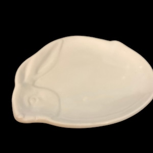 White Ceramic Rabbit Plate, Bunny Candy Dish, Hostess Plate, Dessert ...