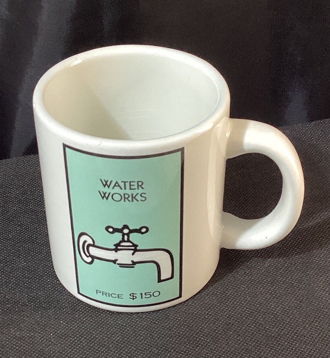 Monopoly Mug, Oversized Coffee Cup, “water Works”, Novelty Mug, Humor ...
