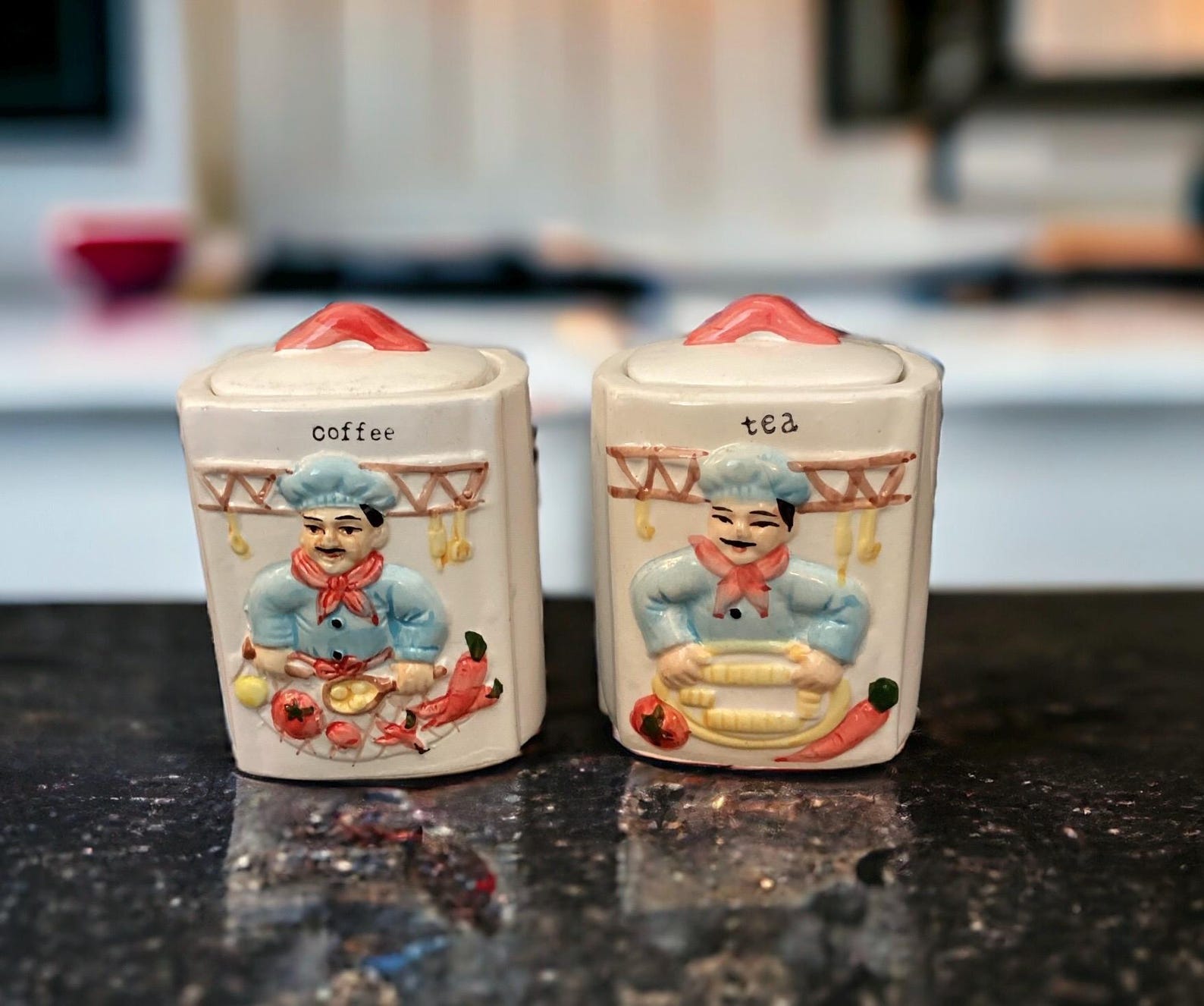 Kitchen Coffee and Tea Classic Traditional Beige "chef" Ceramic ...