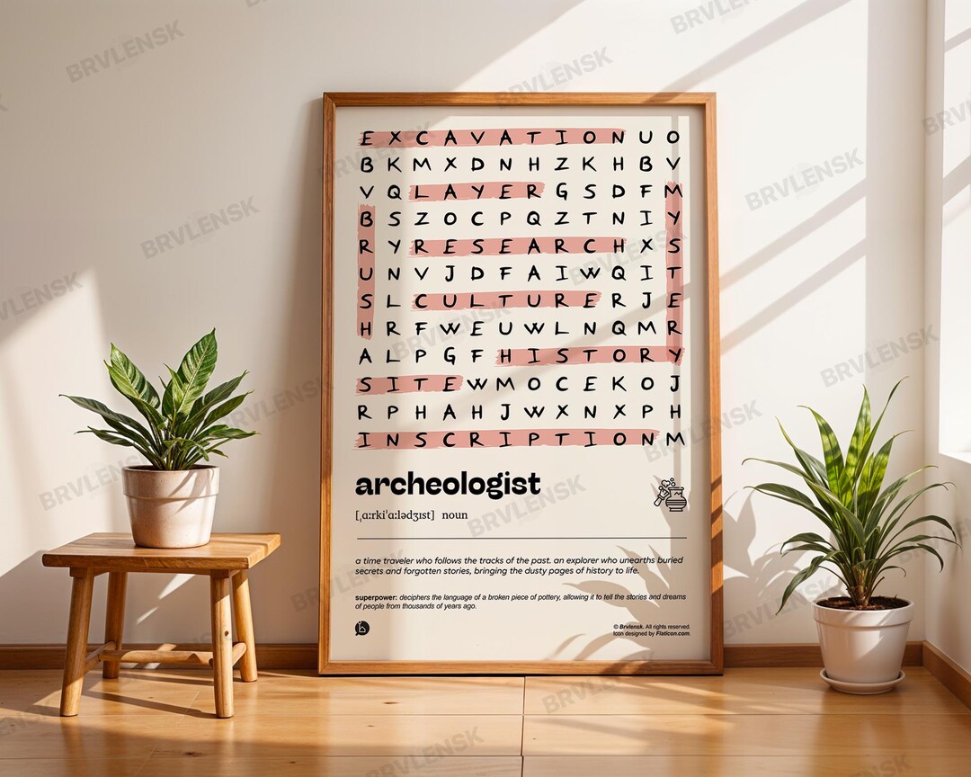 Archaeologist Definition Poster / Archaeology Word Search Print ...
