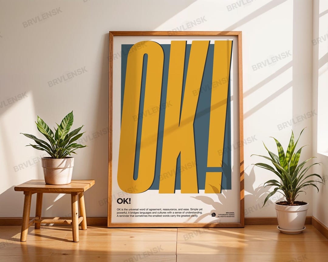 OK Definition Print / Swiss Design Typography / Minimalist Poster ...