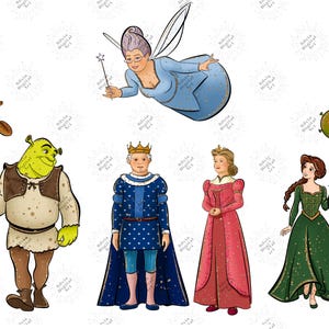 Shrek Clipart, PNG, Fiona, Donkey, Puss in Boots, Dragon, Dronkeys ...