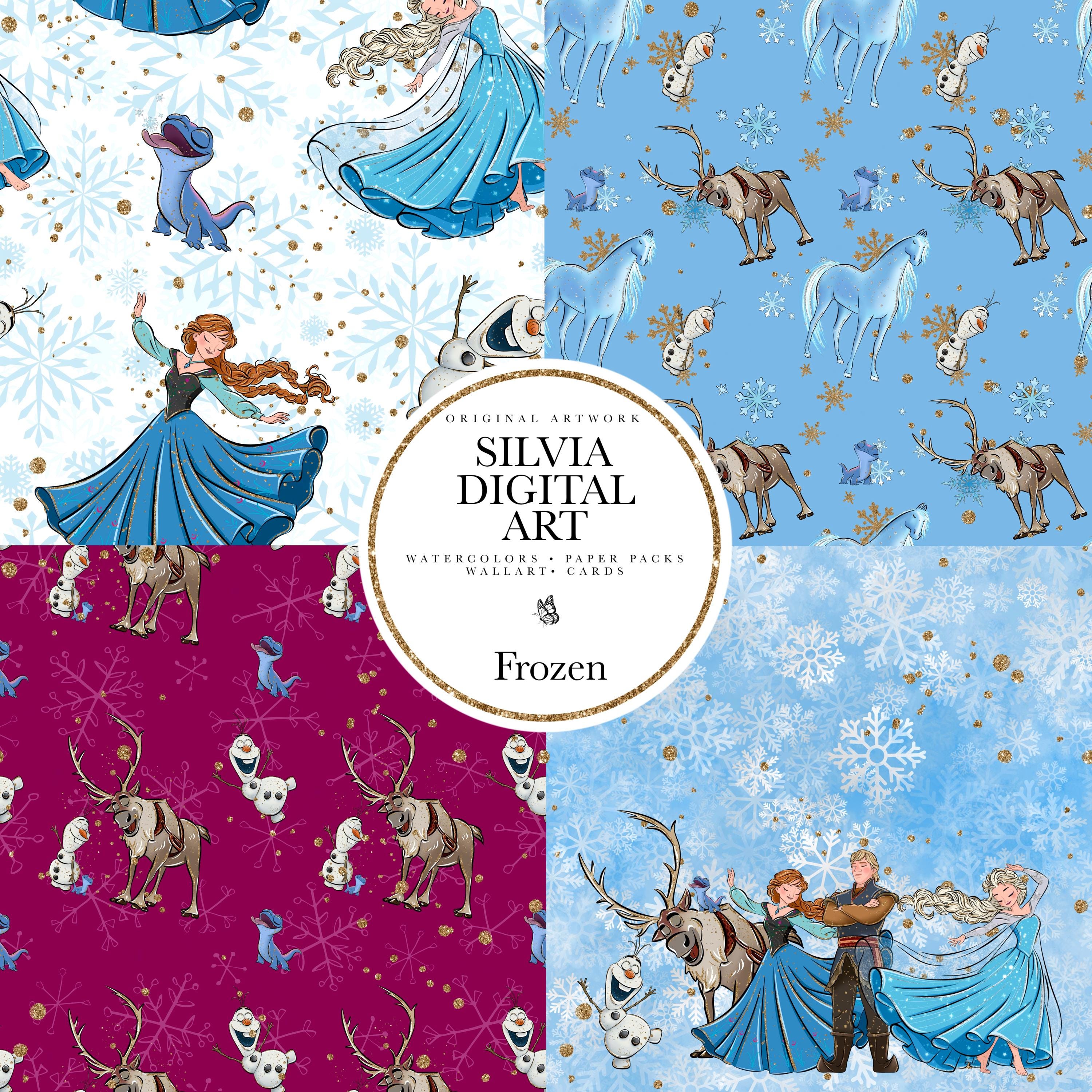 Frozen Digital Paper, Kids Backgrounds, Elsa Scrapbook, Olaf Clip Art ...