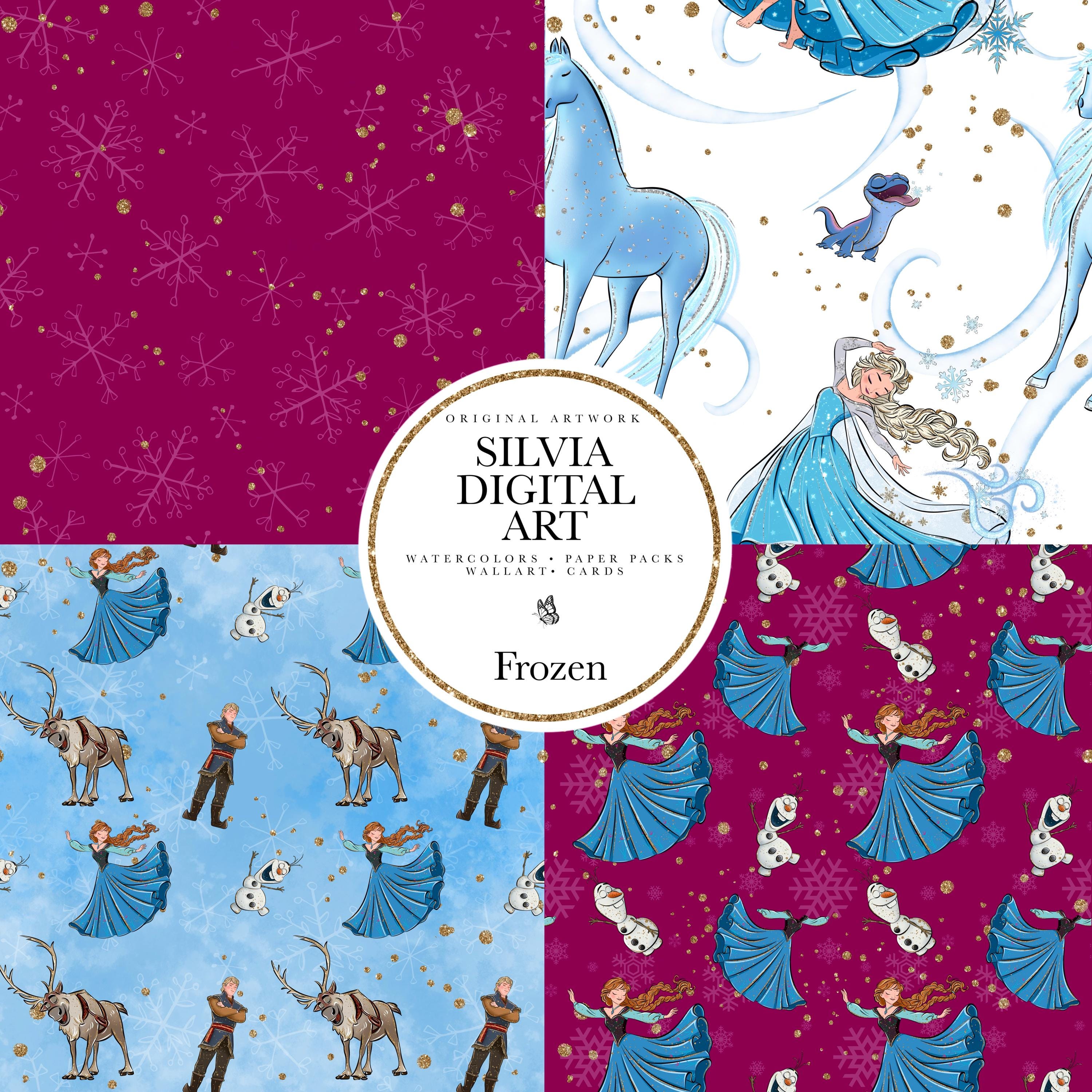 Frozen Digital Paper, Kids Backgrounds, Elsa Scrapbook, Olaf Clip Art ...