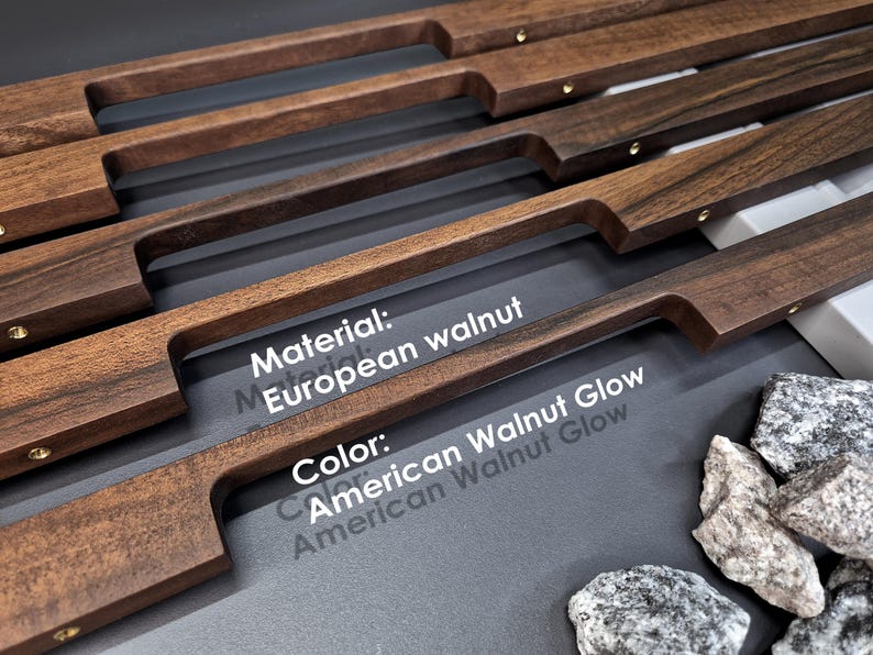 Minimalist Walnut Wooden Handle, Modern Cabinet Pull for Kitchen ...