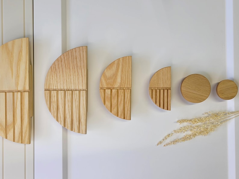 Black Walnut Beech Natural Wood Cabinet Handles, Modern Dresser Drawer ...