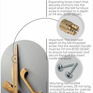 Black Walnut Beech Natural Wood Cabinet Handles, Modern Dresser Drawer ...