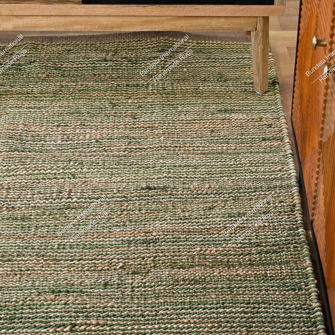 6x9,8x10ft Green and Natural Hemp Jute Rungs-extra Large Jute Rugs Jute ...